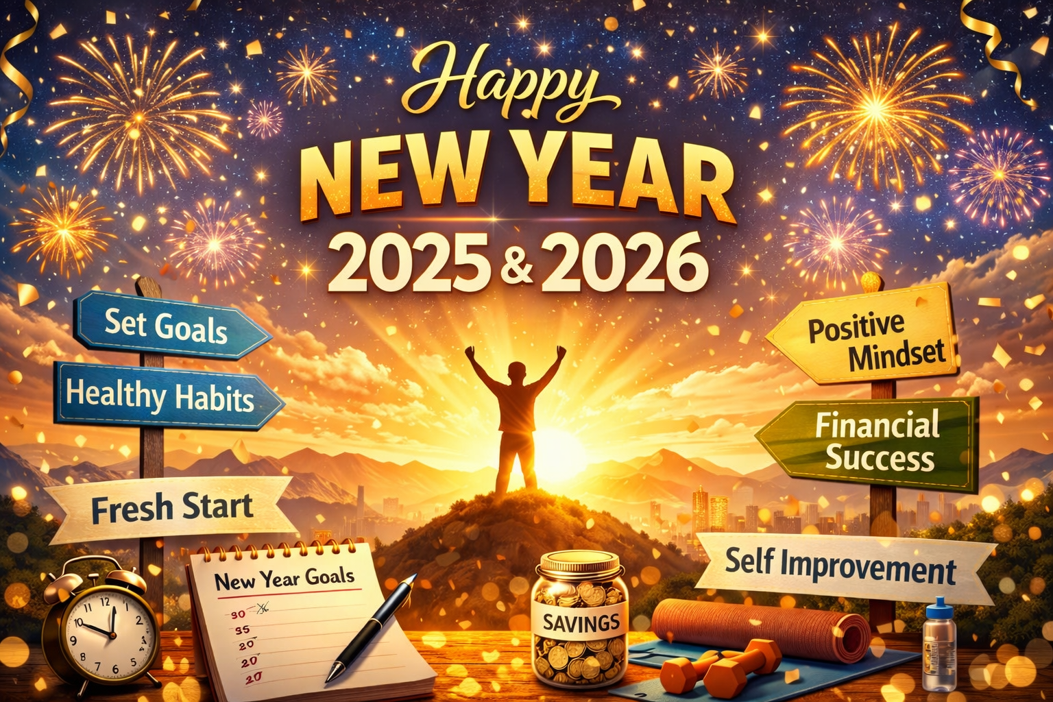Happy New Year 20252026 | Fresh Start, New Year Goals & Positive ...